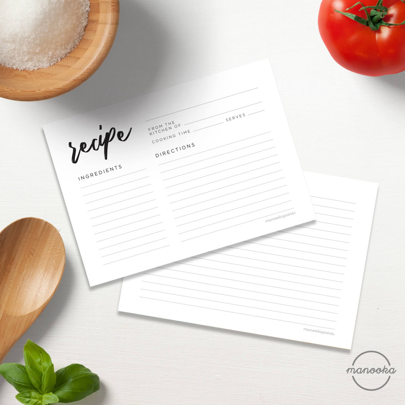 Einfache minimalistischen DIY Rezept Karte Printable Bridal Shower ...