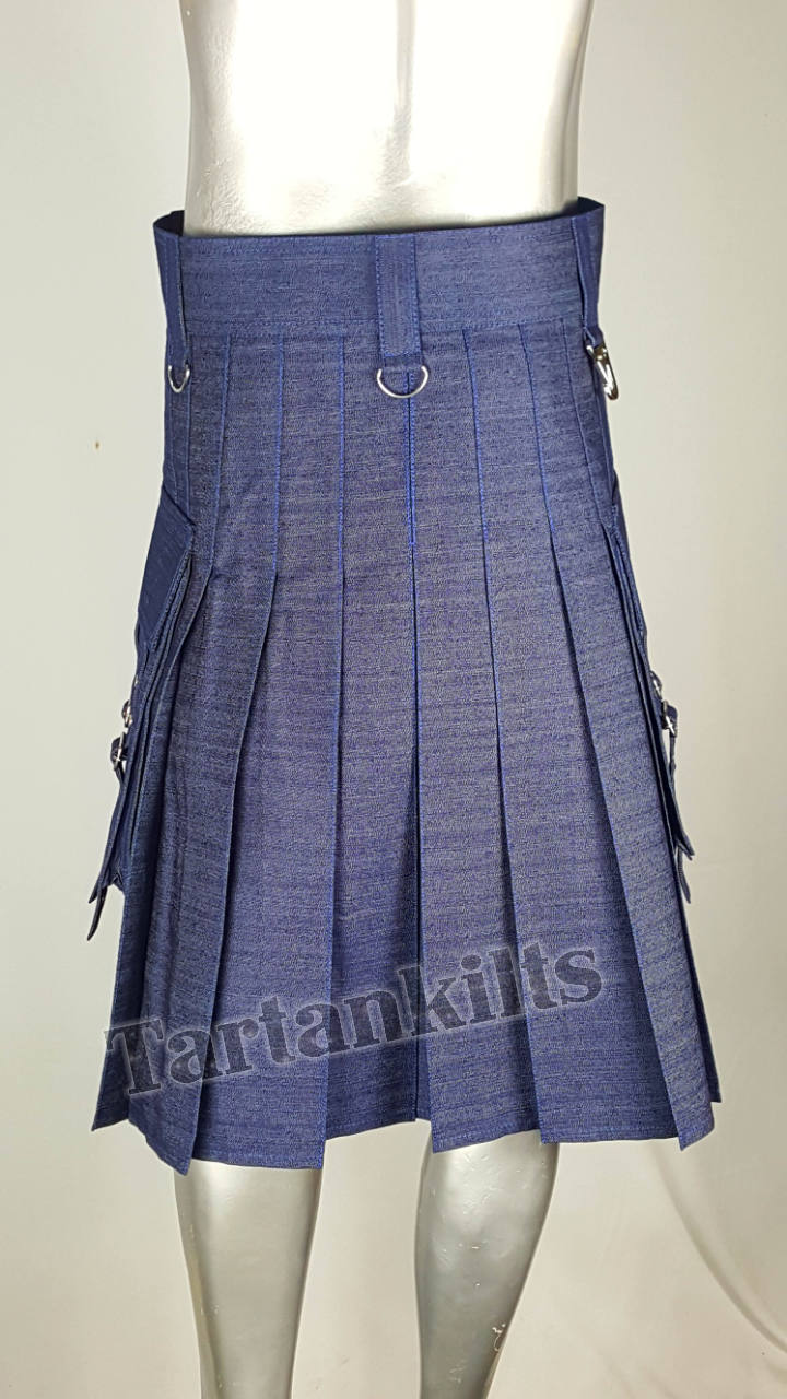 Custom Made Blue Denim Fashion Kilt - Etsy