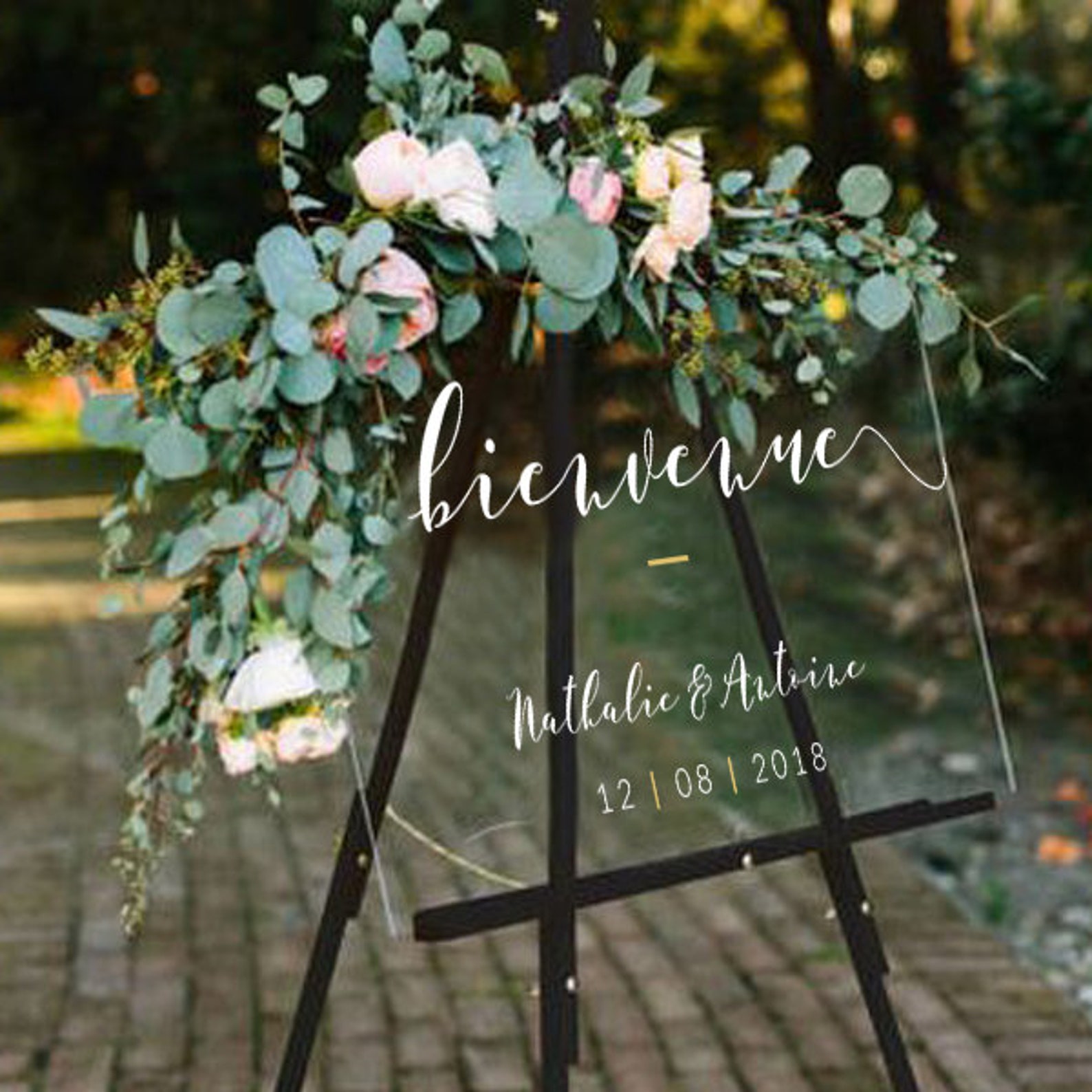 100x60 Custom Welcom Sign / Board in Transparent Plexiglas Wedding ...