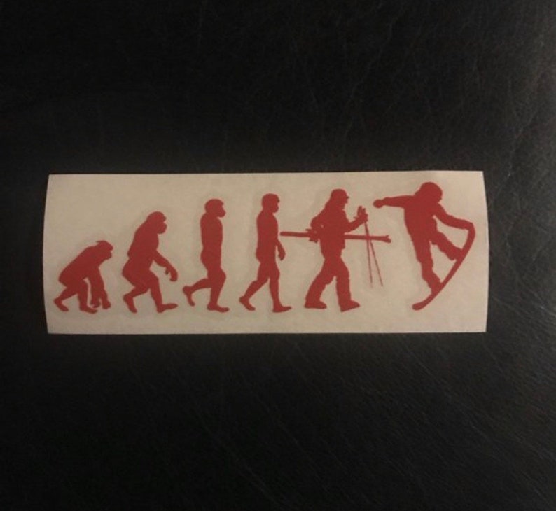Red Snowboarding Evolution Sticker - Etsy