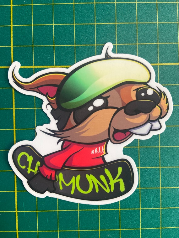 Chipmunk Snowboarding Sticker | Etsy