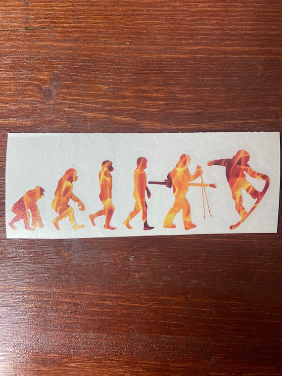 Fire Snowboarding Evolution Sticker | Etsy