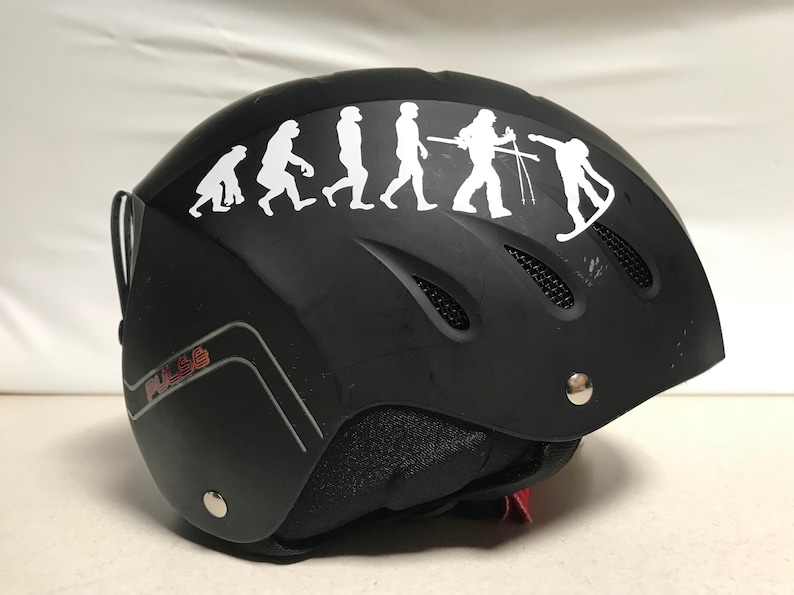 White Snowboarding Evolution Sticker - Etsy