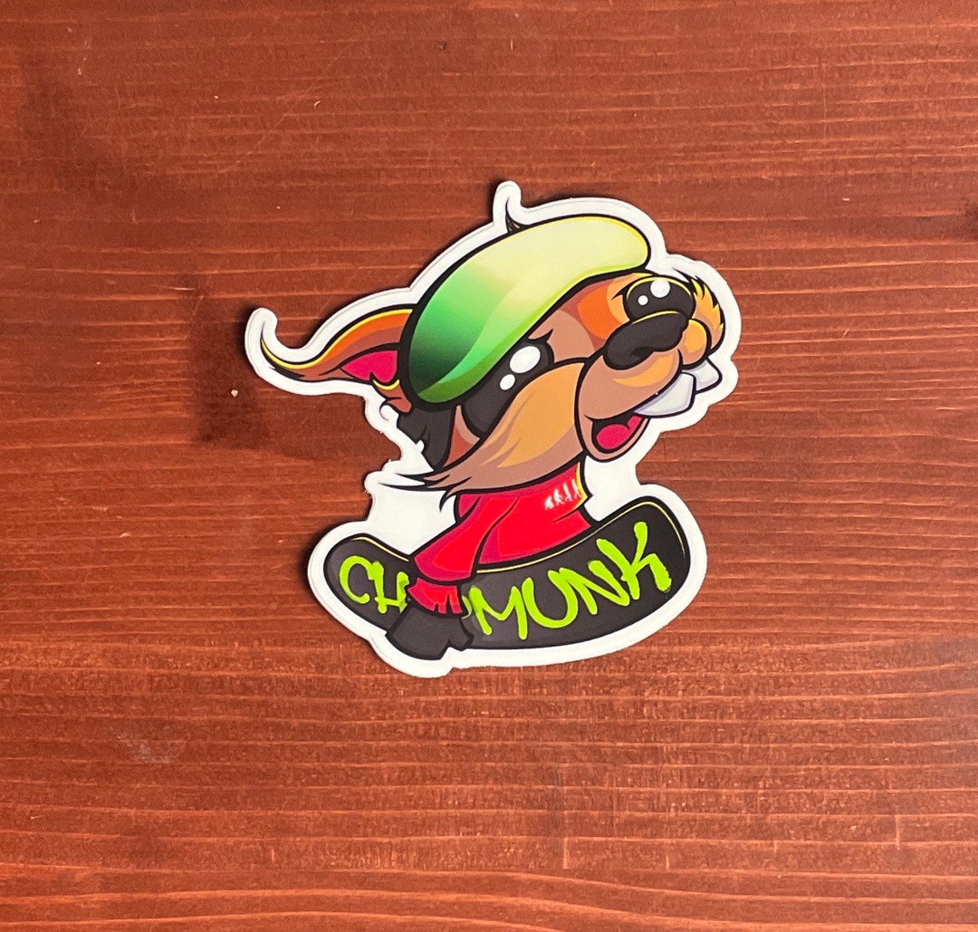 Chipmunk Snowboarding Sticker - Etsy