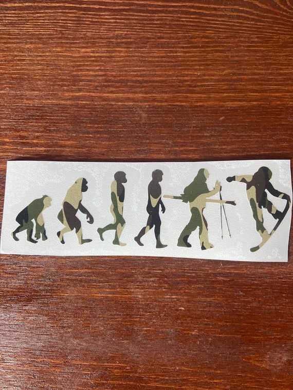 Camouflage Snowboarding Evolution Sticker | Etsy