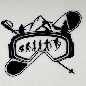 Black or White Goggle and Cross Gear Ski and Snowboard Sticker - Etsy
