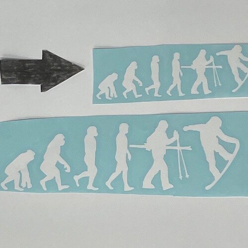 Red Snowboarding Evolution Sticker - Etsy