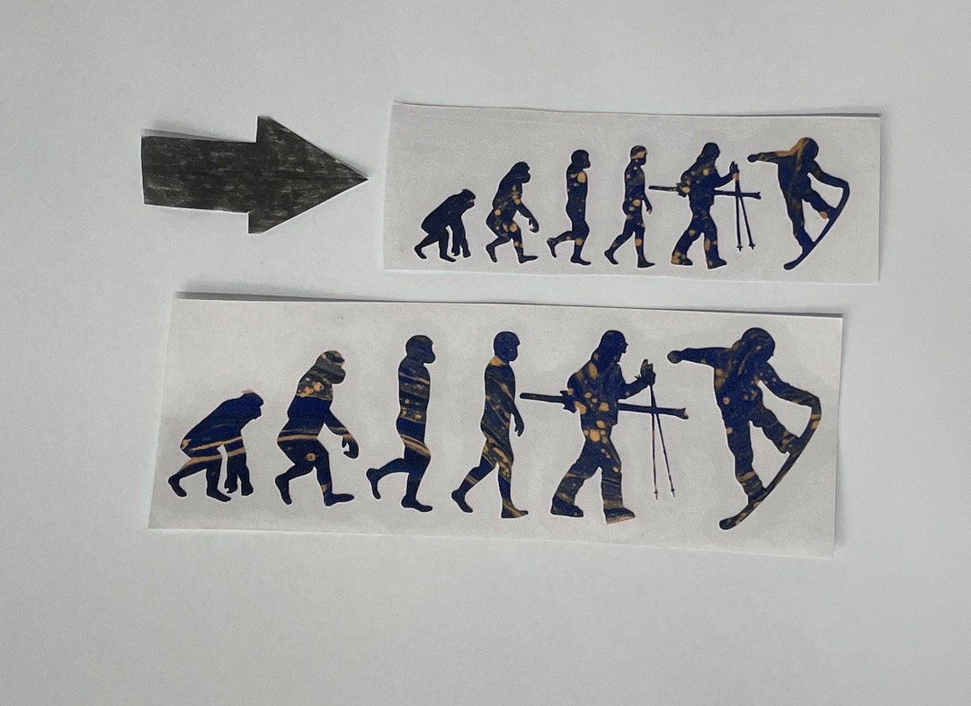 Small Blue & Gold Evolution Sticker - Etsy