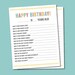 Birthday Questionnaire PRINTABLE, Instant Download, Birthday Tradition ...