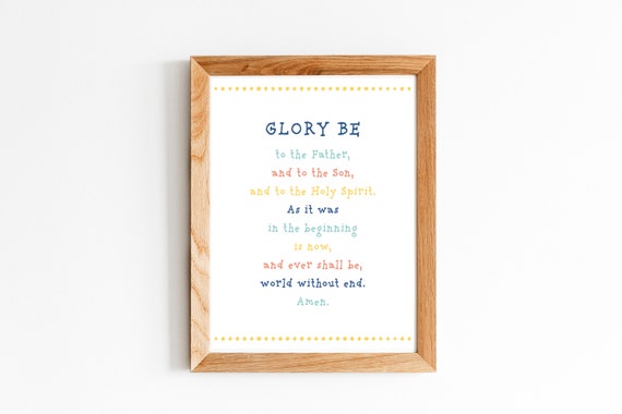 Glory Be PRINTABLE Catholic prayer Catholic Art Instant | Etsy