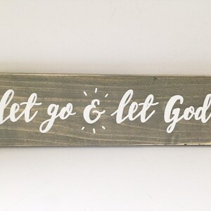 Let Go & Let God Wood Sign, Hand-painted, Wood Wall Decor, Encouraging ...