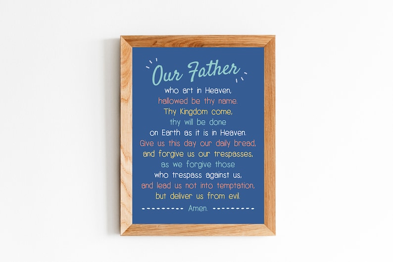 Our Father PRINTABLE, Lord's Prayer, Catholic Art, Instant Download ...