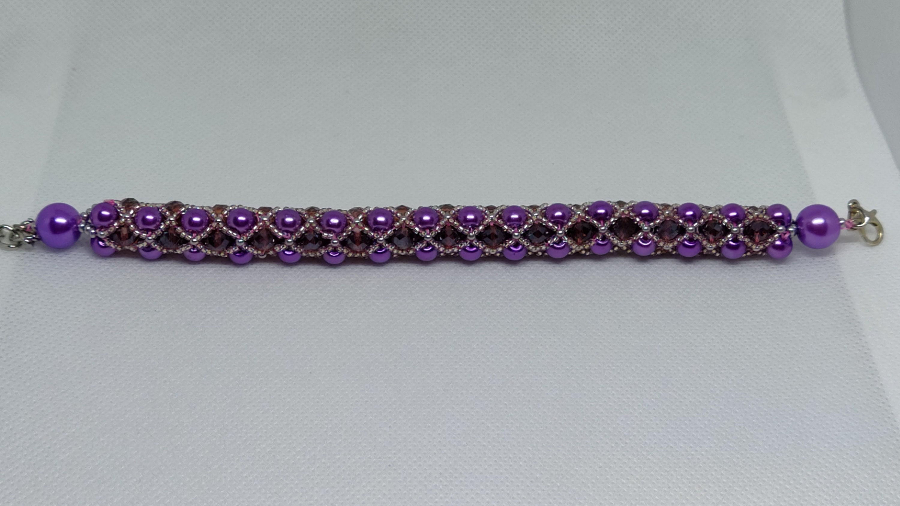 Purple Netted Beaded Rope Bracelet - Etsy
