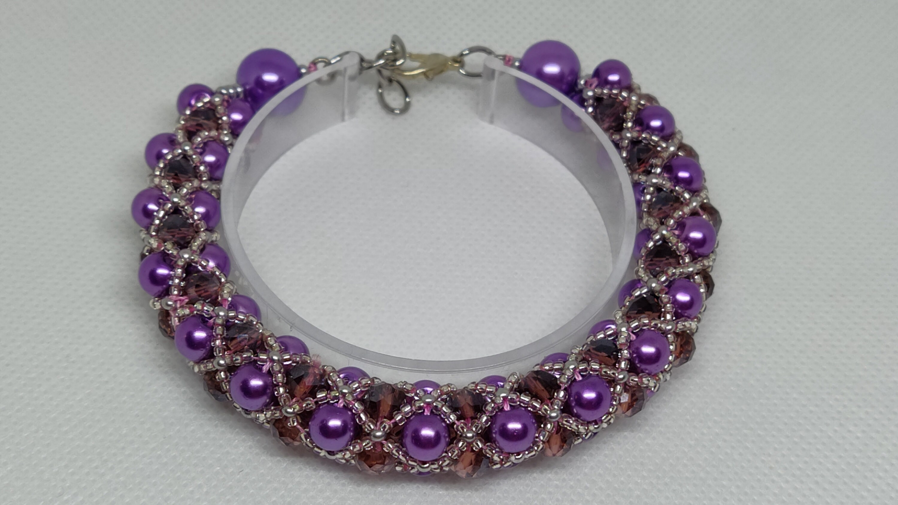 Purple Netted Beaded Rope Bracelet - Etsy