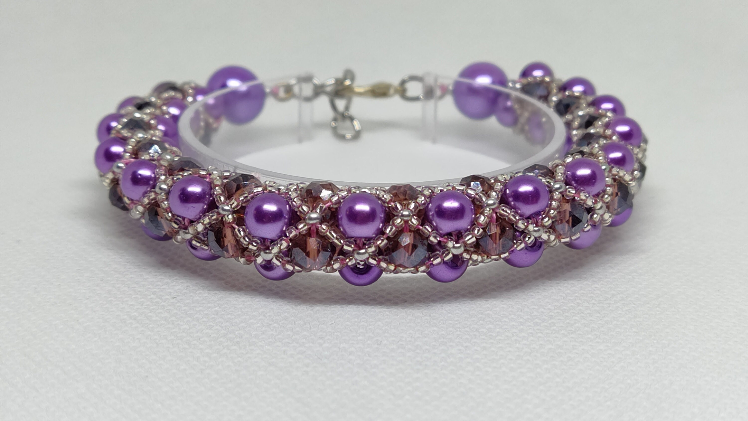Purple Netted Beaded Rope Bracelet - Etsy