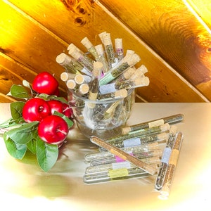 Loose Leaf Tea Samples in Test Tubes With Cork Top Variety of Flavors ...