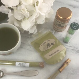Matcha and Cream Tea Blend Stone Ground Green Tea and Vanilla - Etsy