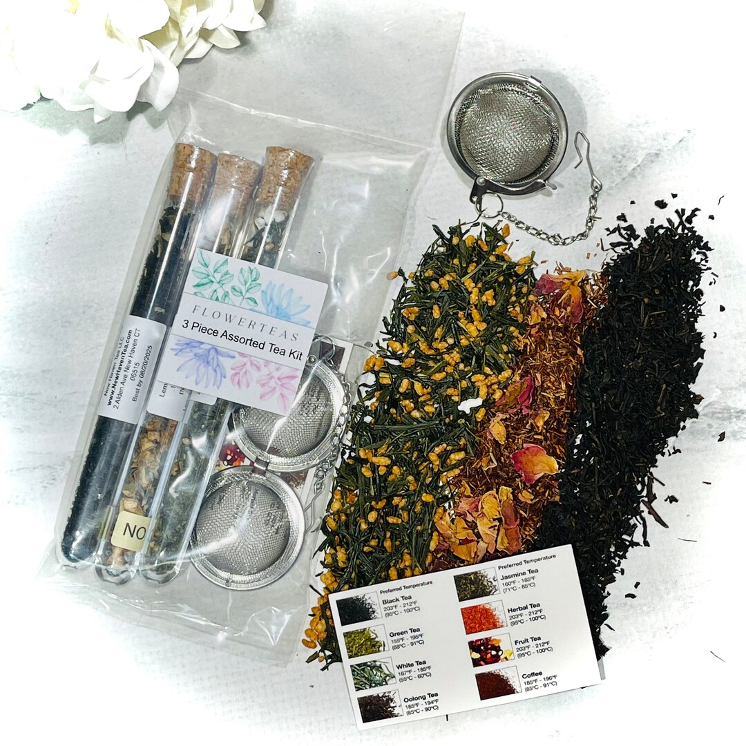 Travel Tea Sampler Test Tube Trio Gift Set Mesh Ball Infuser Fun Fancy ...