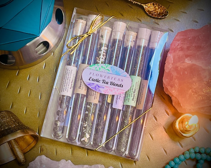 Loose Leaf Tea Samples in Test Tubes With Cork Top Variety of Flavors ...