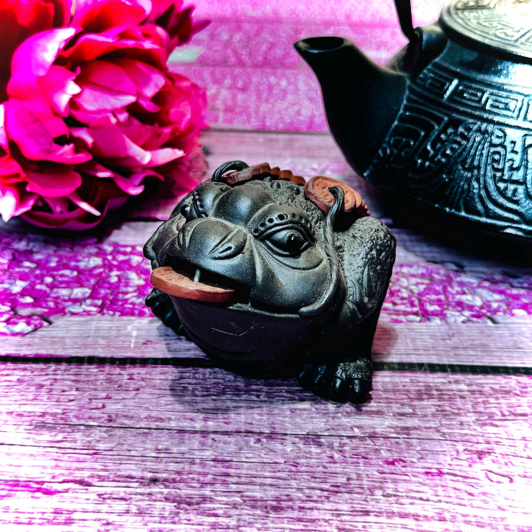 Tea Soul Pet FROG Three Legged Golden Toad for Tea Ceremonies Jin Chan ...