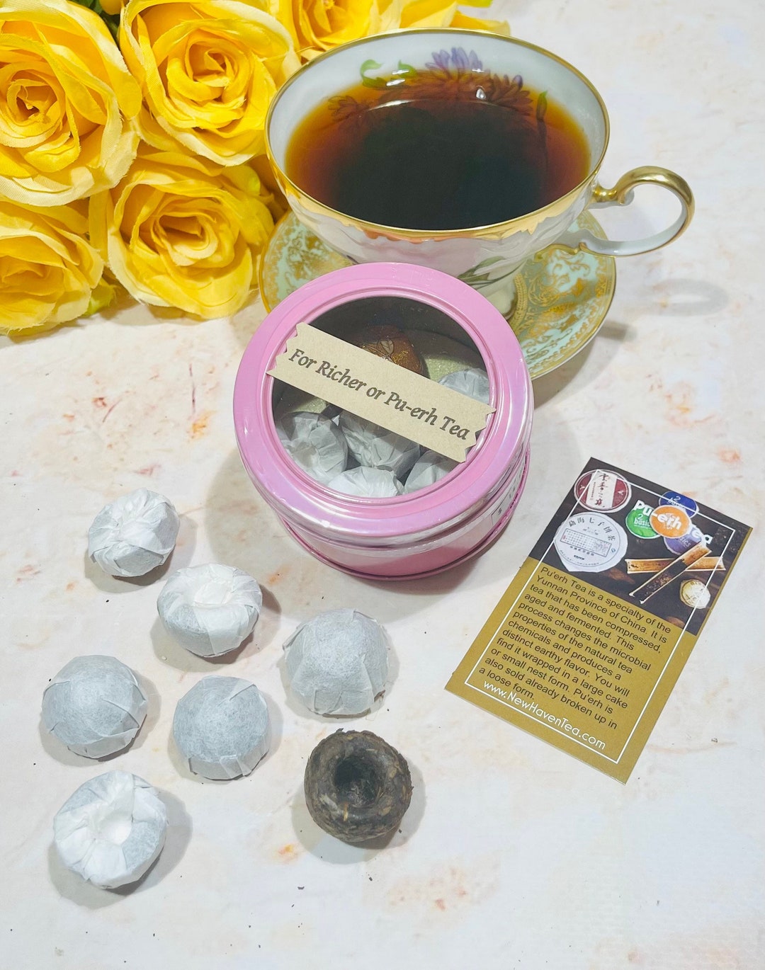 For Richer or Pu-erh Small Tea Nests in Tin Pressed, Aged and Fermented ...