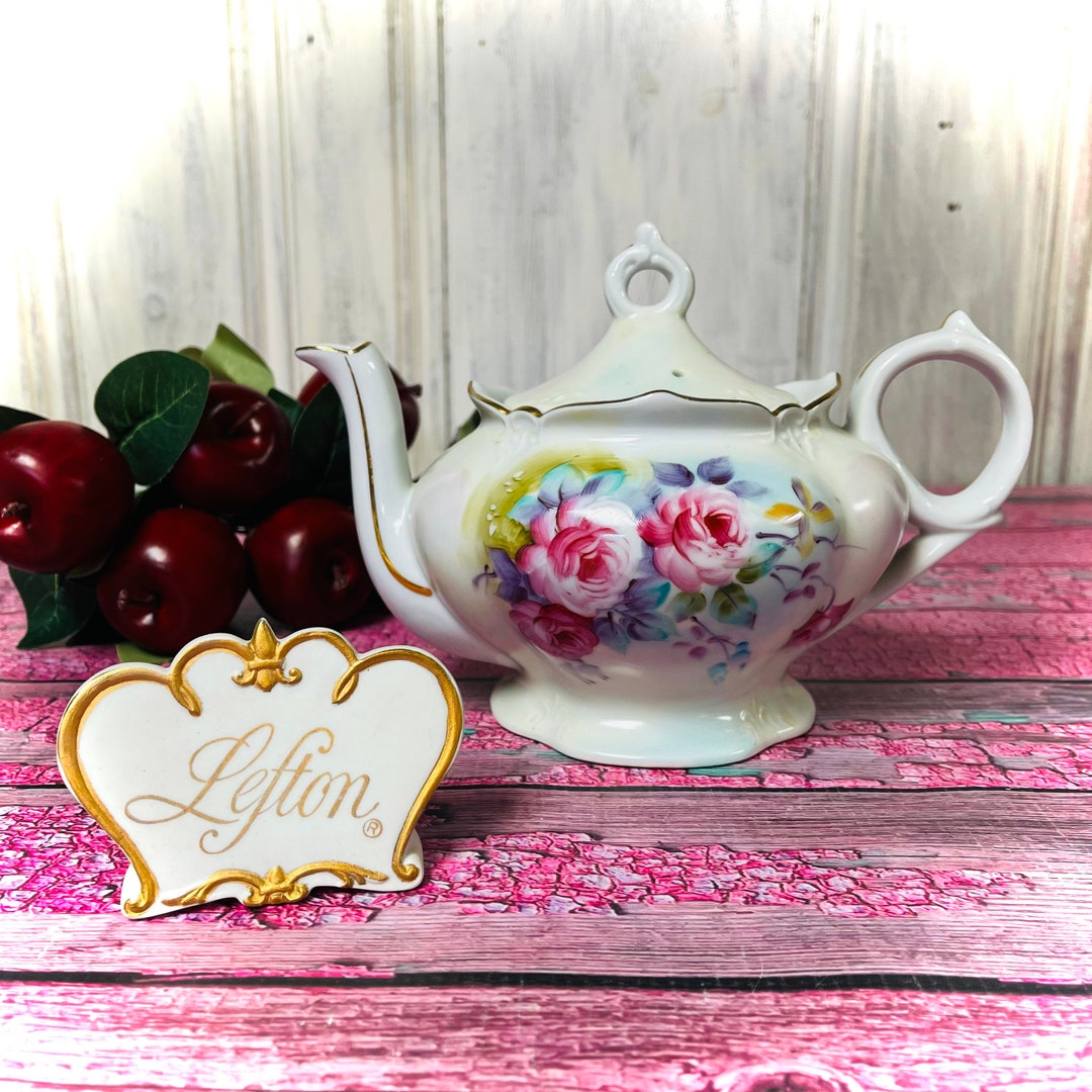 Musical Lefton Teapot Glamorous Gold Trim With Large Pink - Etsy
