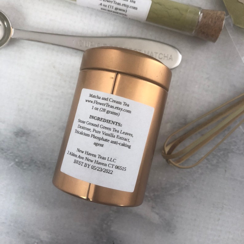 Matcha and Cream Tea Blend Stone Ground Green Tea and Vanilla - Etsy