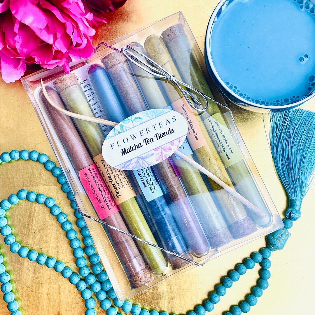 Matcha Tea Blends Loose Leaf Tea Test Tube Gift Set W Bamboo Scoop ...