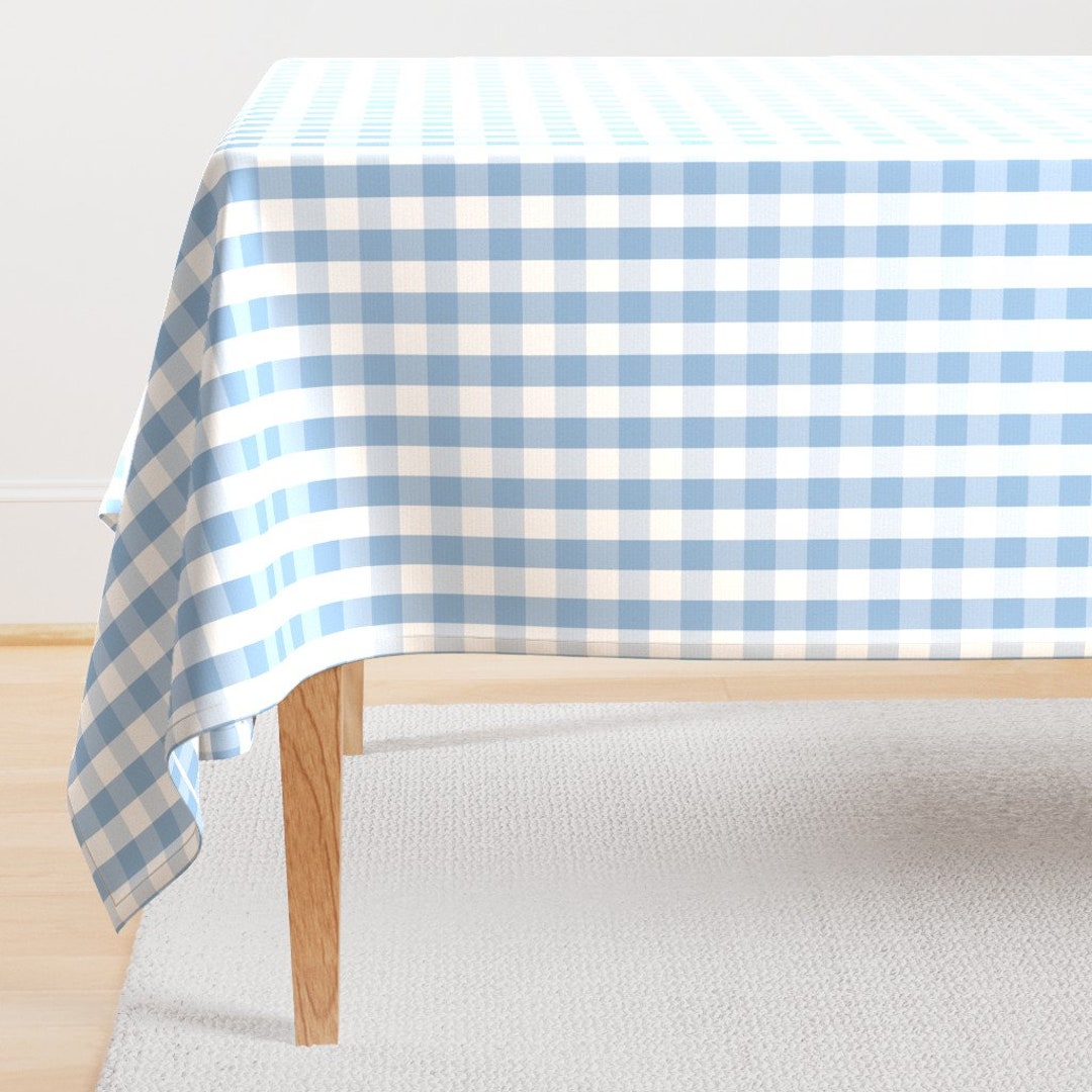 Pastel Blue Gingham Tablecloth Airy Blue Check by Paper_and_frill ...