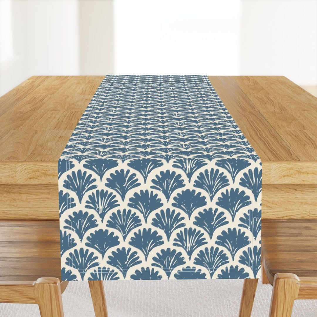 Sea Shell Scallop Table Runner - Coastal Blue by Teri_the_butter ...