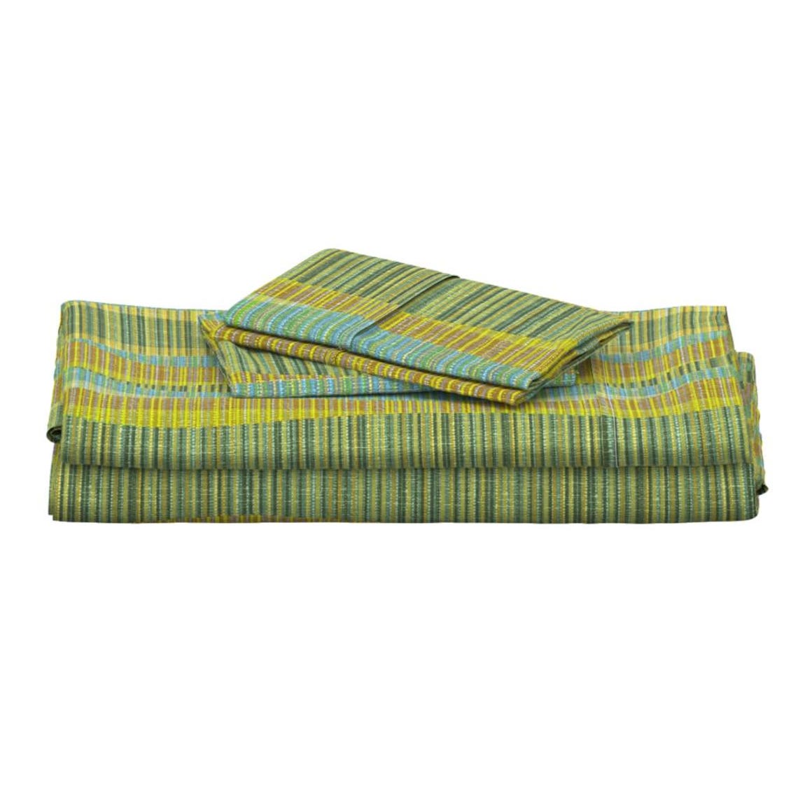 Mid Century Modern Sheets - Olive Lines by Theodesign - Olive Green ...
