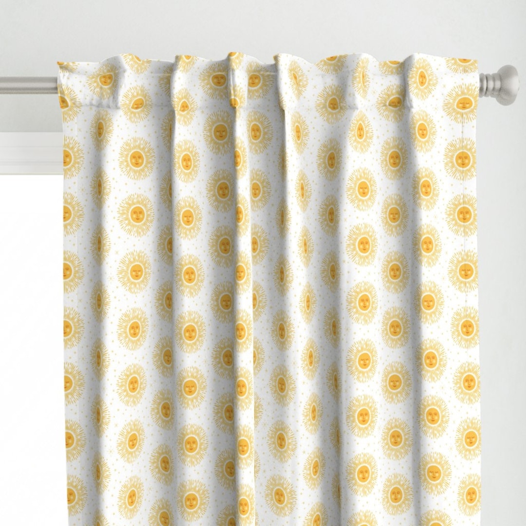 Bohemian Sun Curtain Panel - Spring Summer Happy Yellow Kids Nursery ...