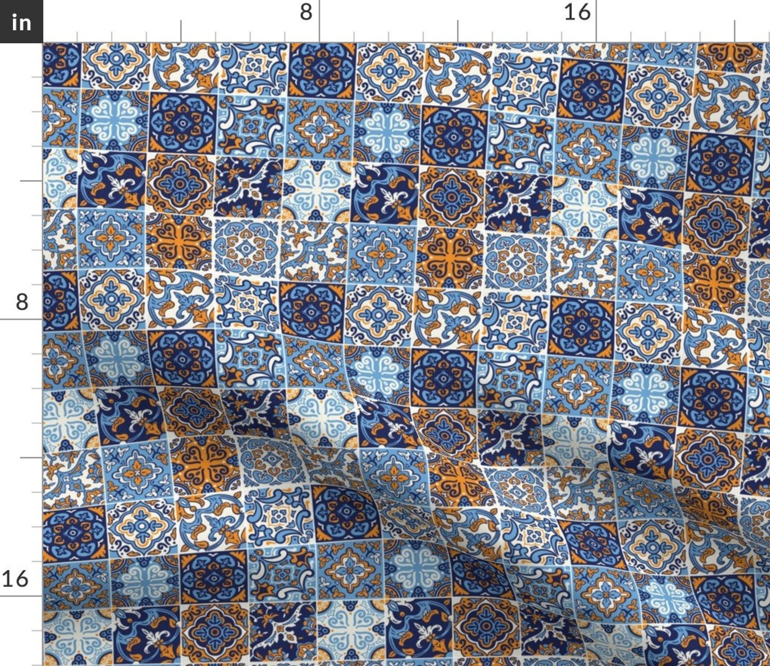 Spanish Tiles Dinner Napkins set of 2 Sea Blue Tilework by - Etsy