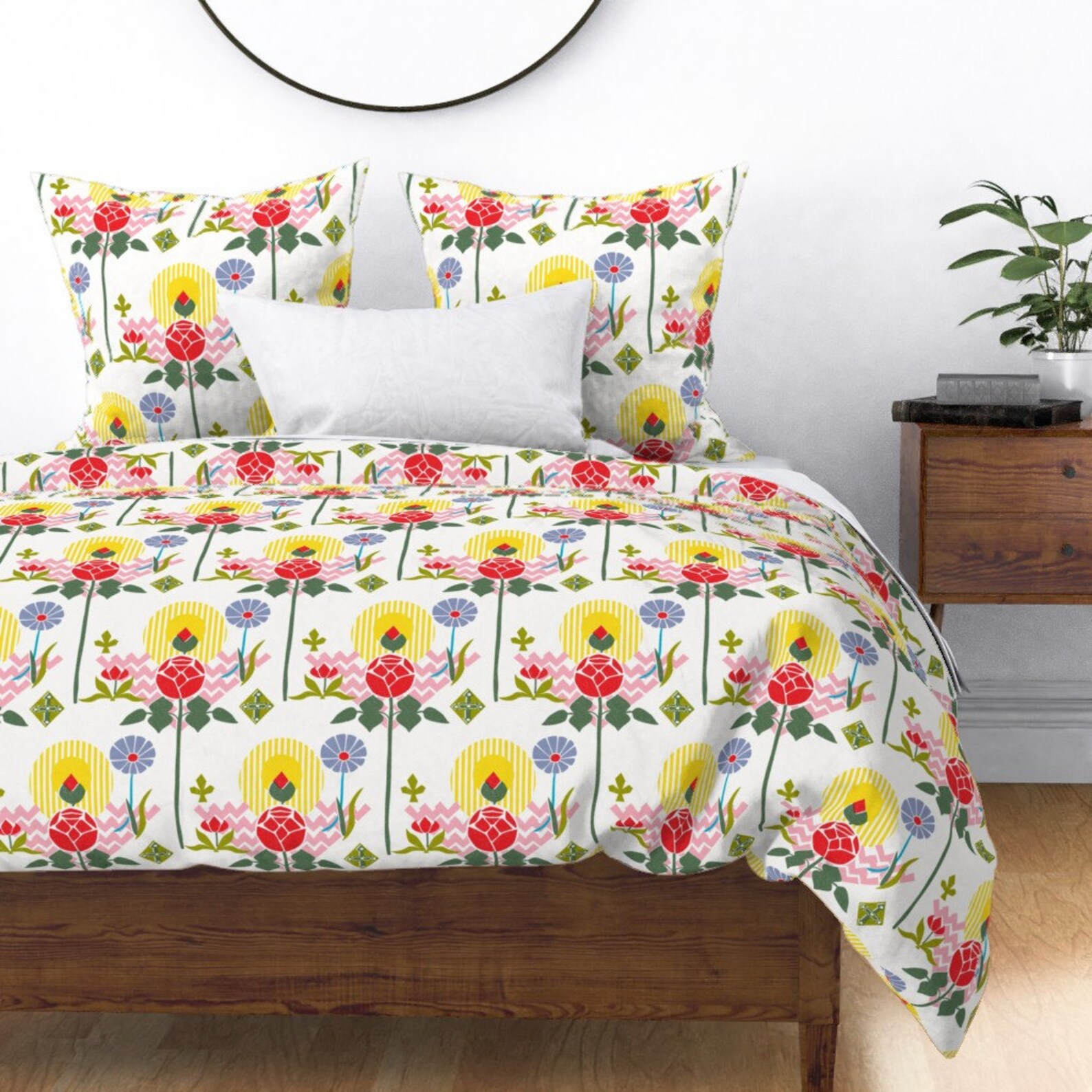 Scandinavian Duvet Cover Swedish Modern Floral by Vinpauld - Etsy