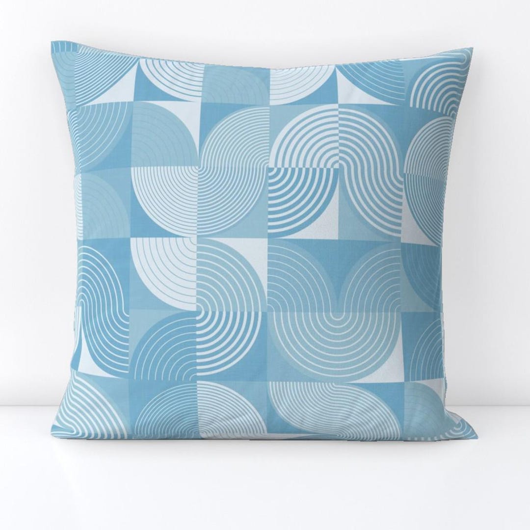 Geometric Shape Throw Pillow - Mod Sky Blue by Evamatise - Bauhaus ...