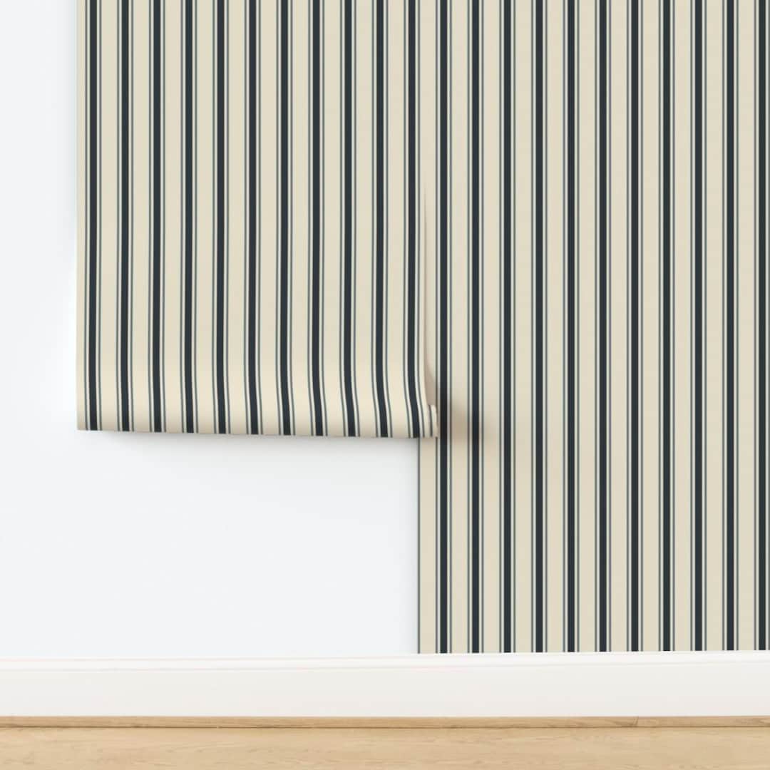 Coastal Stripe Non-pasted Wallpaper Dark Blue Navy - Regency Stripe ...