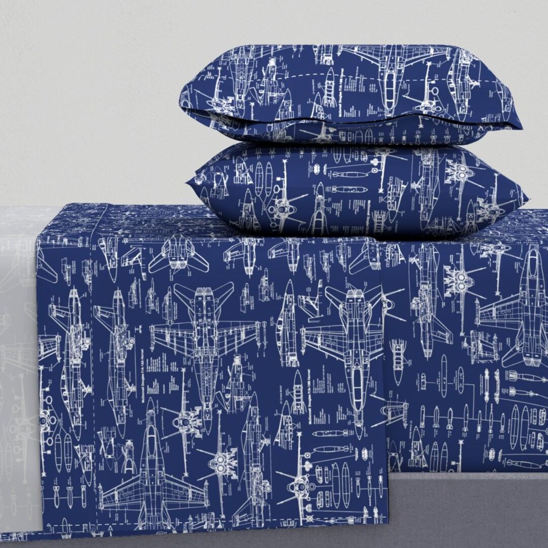 Fighter Planes Sheets - F-18 Blueprints by Thinlinetextiles - Blueprint ...