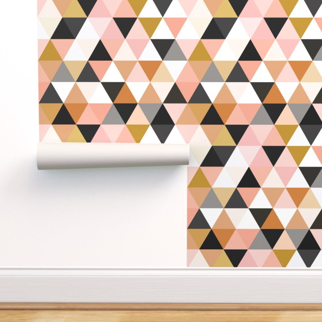 Earth Tone Geo Commercial Grade Wallpaper Geo Triangles by - Etsy