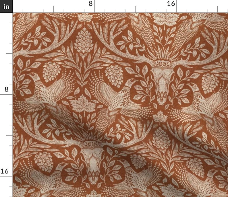 Deer Dinner Napkins Set of 2 - Damask Antlers Pheasant Pinecones ...
