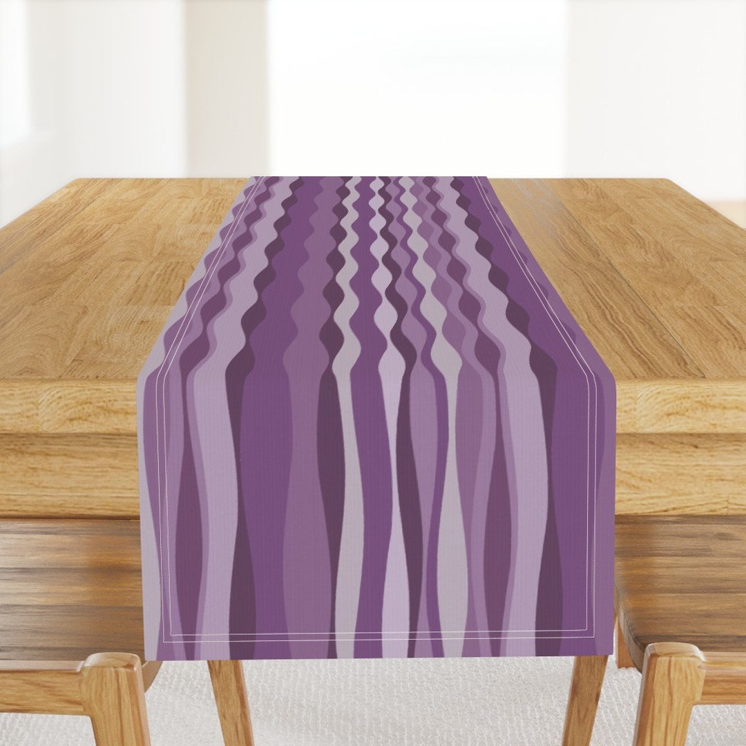 Mid Century Modern Table Runner Purple Wave by Wren_leyland Abstract ...