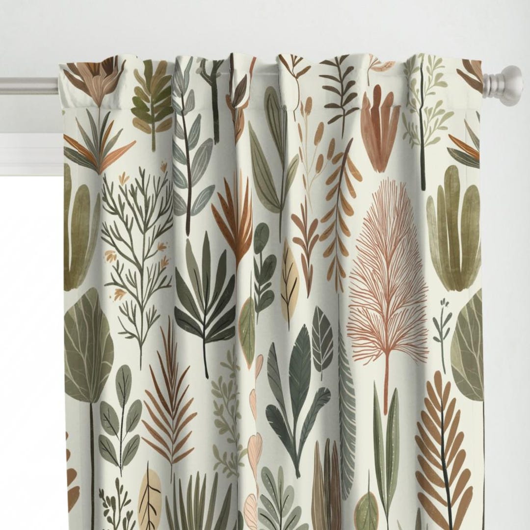 Boho Botanical Curtain Panel - Zen Nature Boho by The_mirwo_forest ...