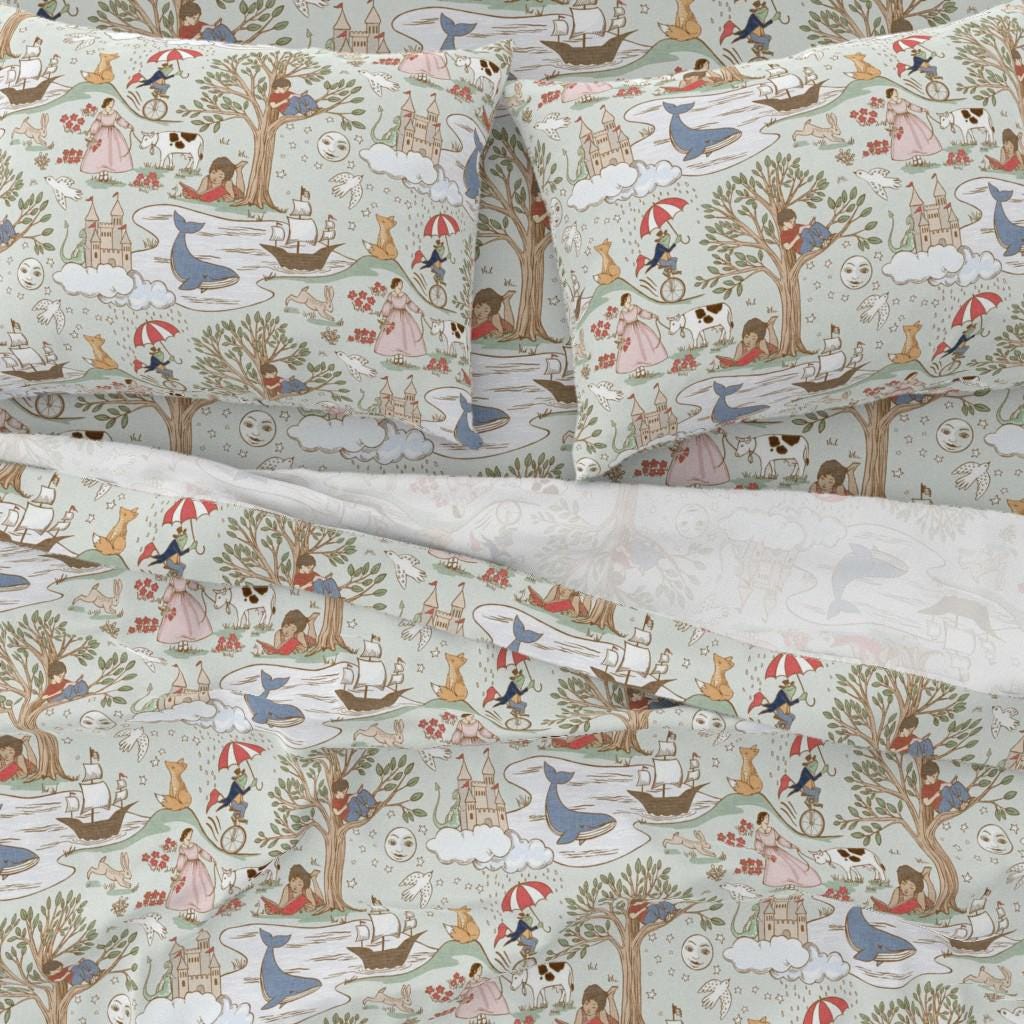 Whimsical Sheets - Storybook Adventures Multi by Shellypenko ...