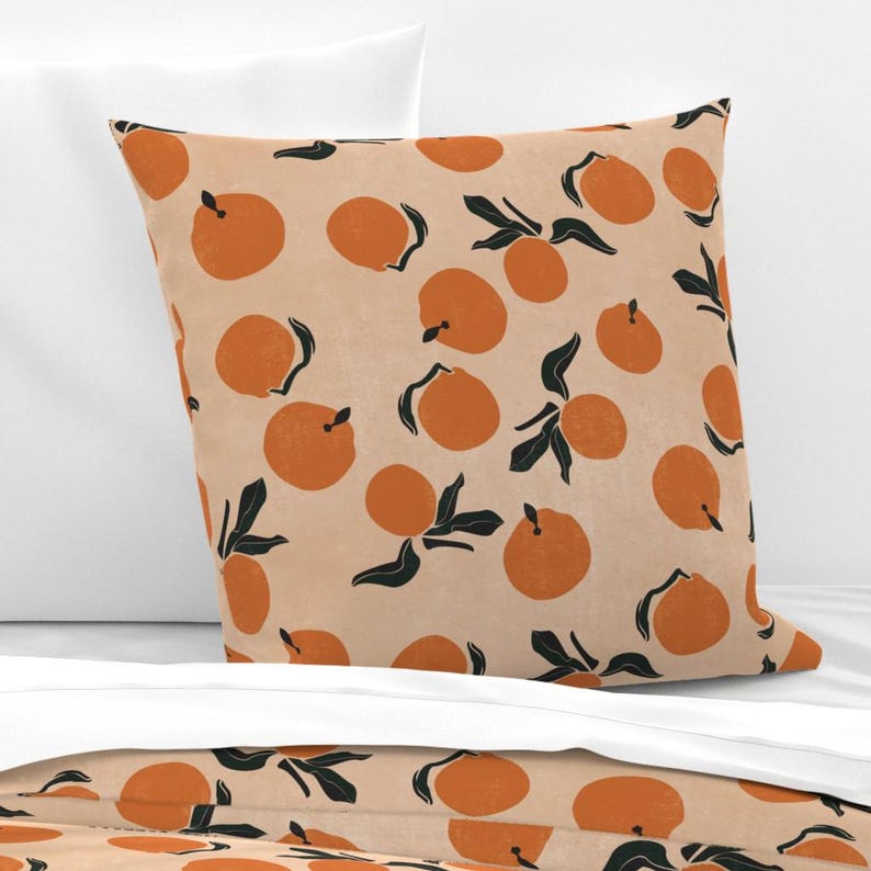 Mid-century Clementine Fruit Bedding: Cotton Sateen Duvet Cover or ...