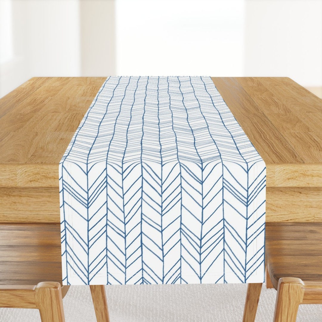 Herringbone Table Runner Featherland Whiteold Glory Large by Leanne ...