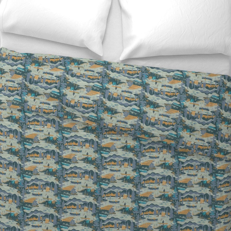 Summer Duvet Cover Lake Life by Taranealart Woods Lake - Etsy