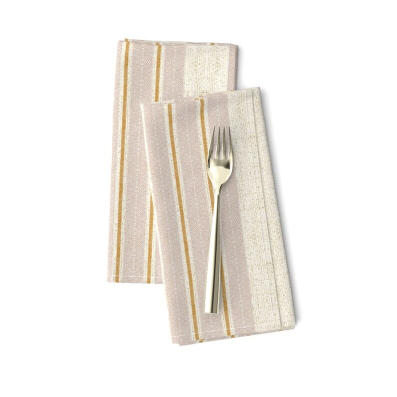 Ticking Dinner Napkins set of 2 Earthen Woven Stripe - Etsy