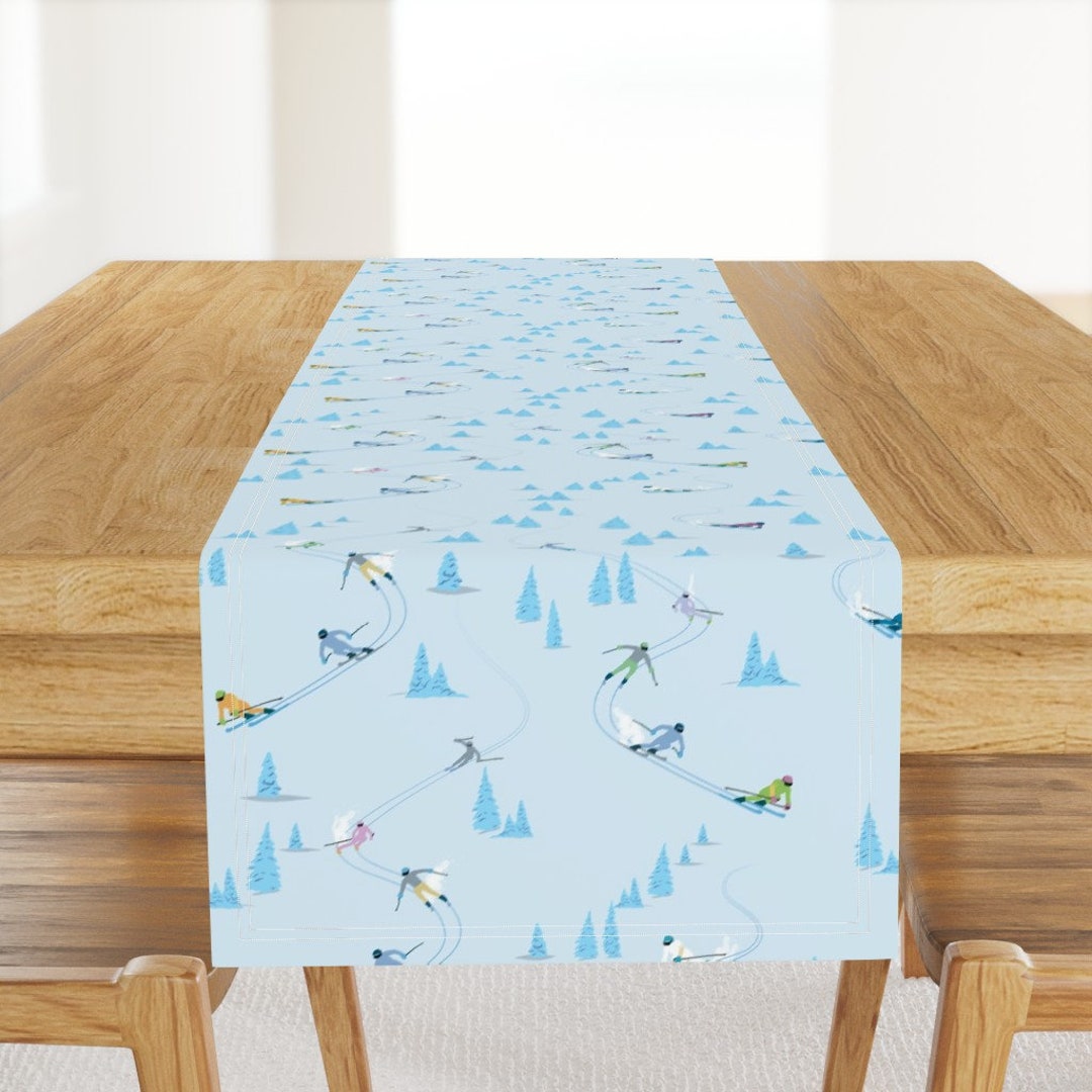 Winter Snow Table Runner Ski Scene by Posh-tide-sposnett Snowy ...