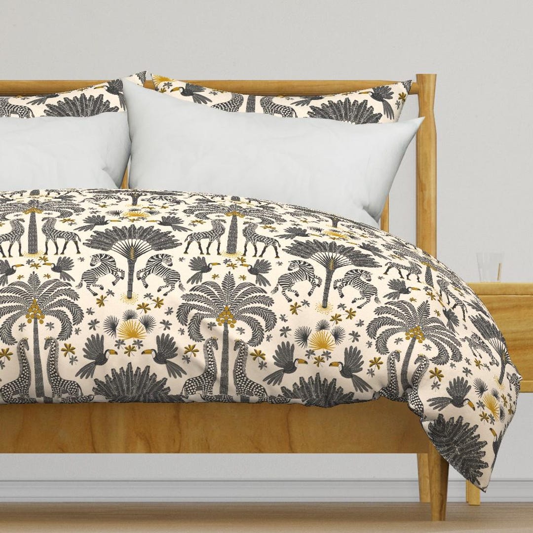 African Safari Bedding - Safari Travel by Garabateo - Zebra Giraffe ...