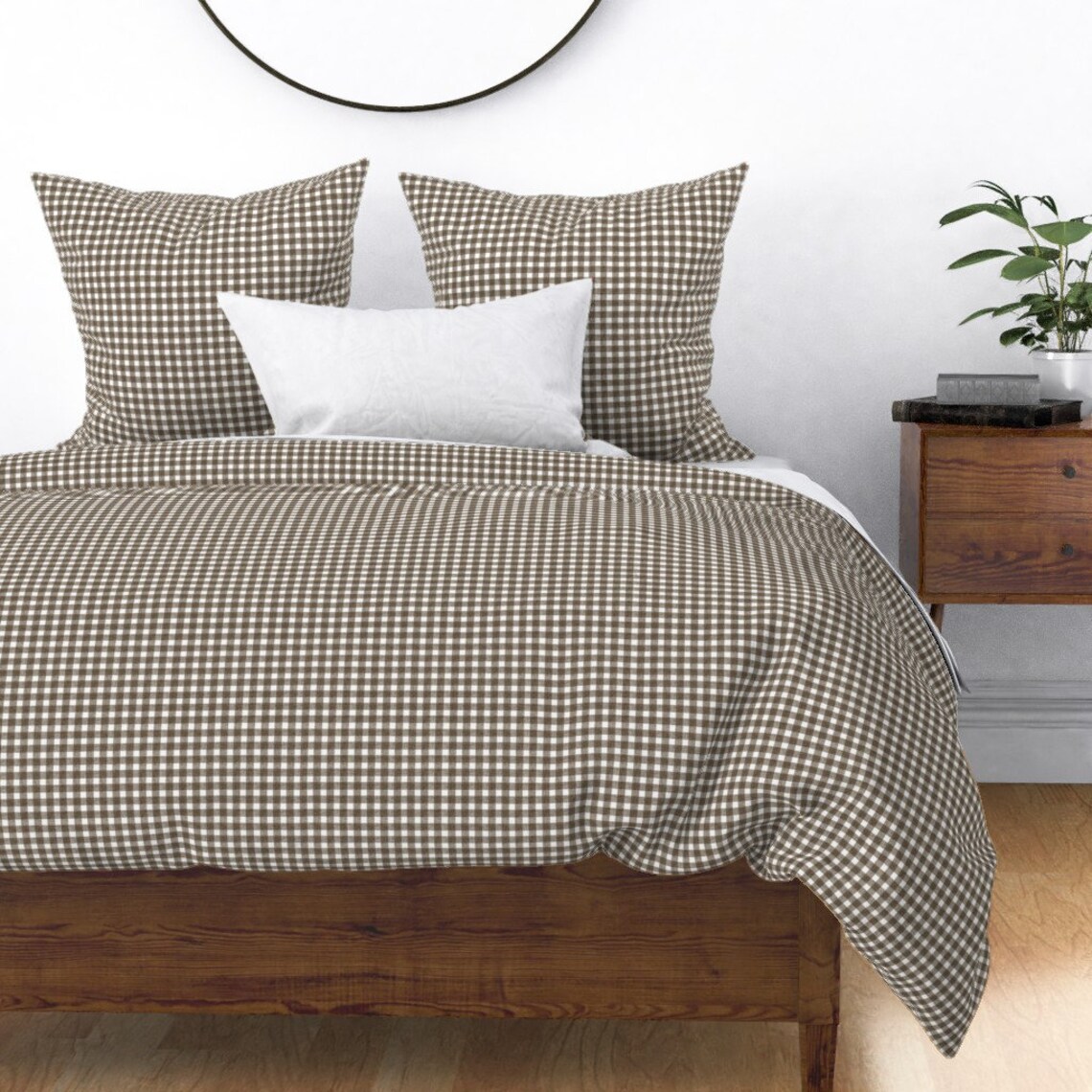 Rustic Farmhouse Duvet Cover Gingham Natural by Kristopher_k - Etsy