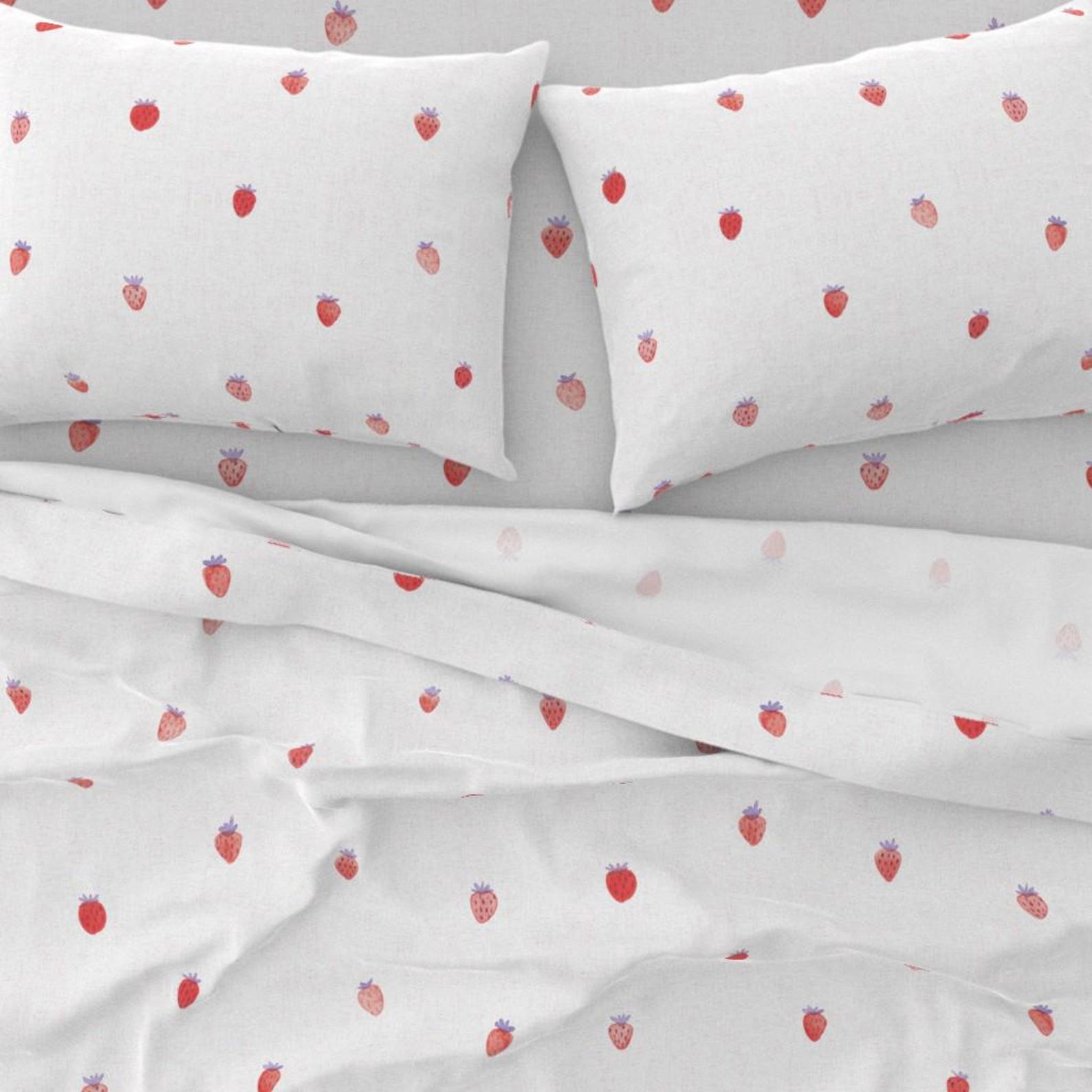 Cottage Strawberries Sheets - Watercolor Strawberry by Friztin - Fruit ...